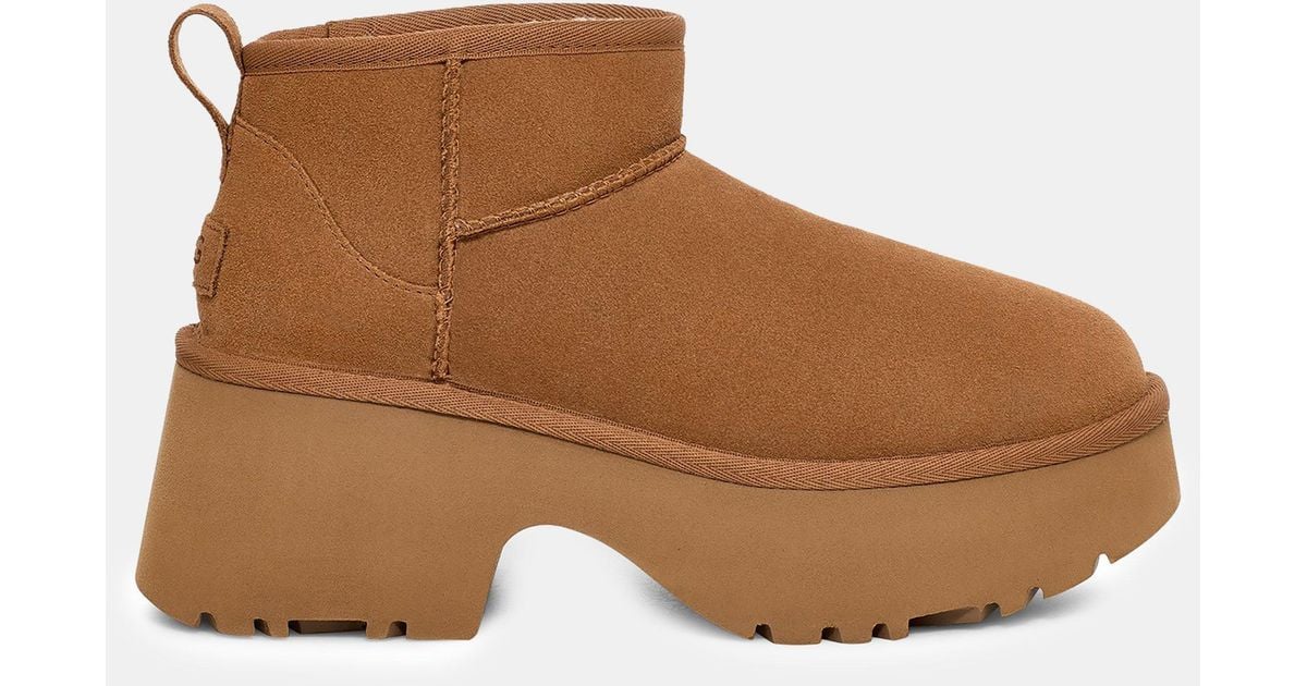 UGG Ultra Mini New Heights Snug Boots in Brown | Lyst UK