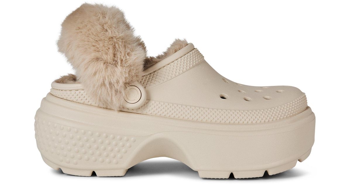 Crocs™ Stomp Lined Mule Slippers in Natural | Lyst UK