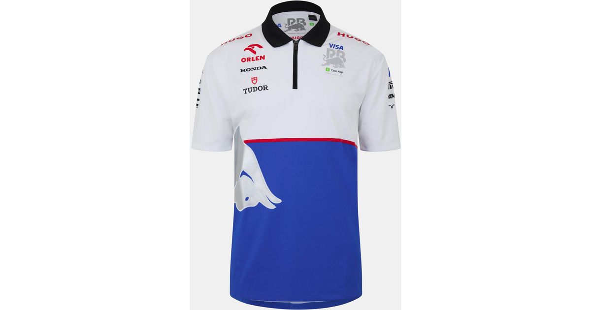 HUGO X Racing Bulls Short-Sleeve Polo Shirt in Blue for Men | Lyst UK