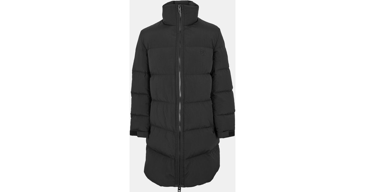 HUGO Logo Puffer Jacket in Black for Men | Lyst UK