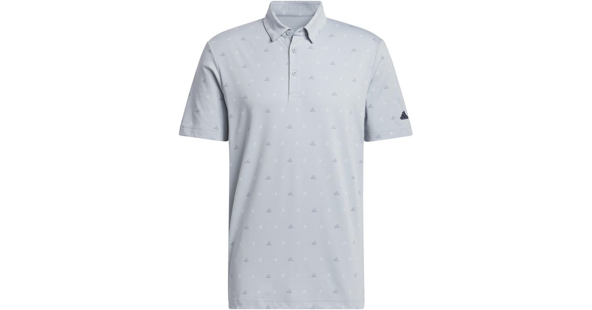 adidas Go-To Mini-Crest Print Polo Shirt in Blue for Men | Lyst UK