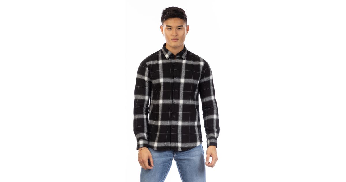 Peter Werth W Haslam Long Sleeve Plain Shirt in Black for Men | Lyst UK