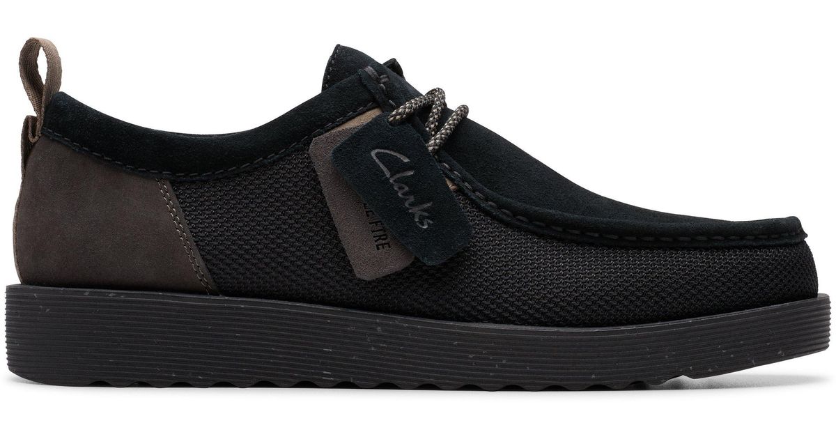 Clarks Wallabee Moc Toe Formal Shoes in Black for Men | Lyst UK