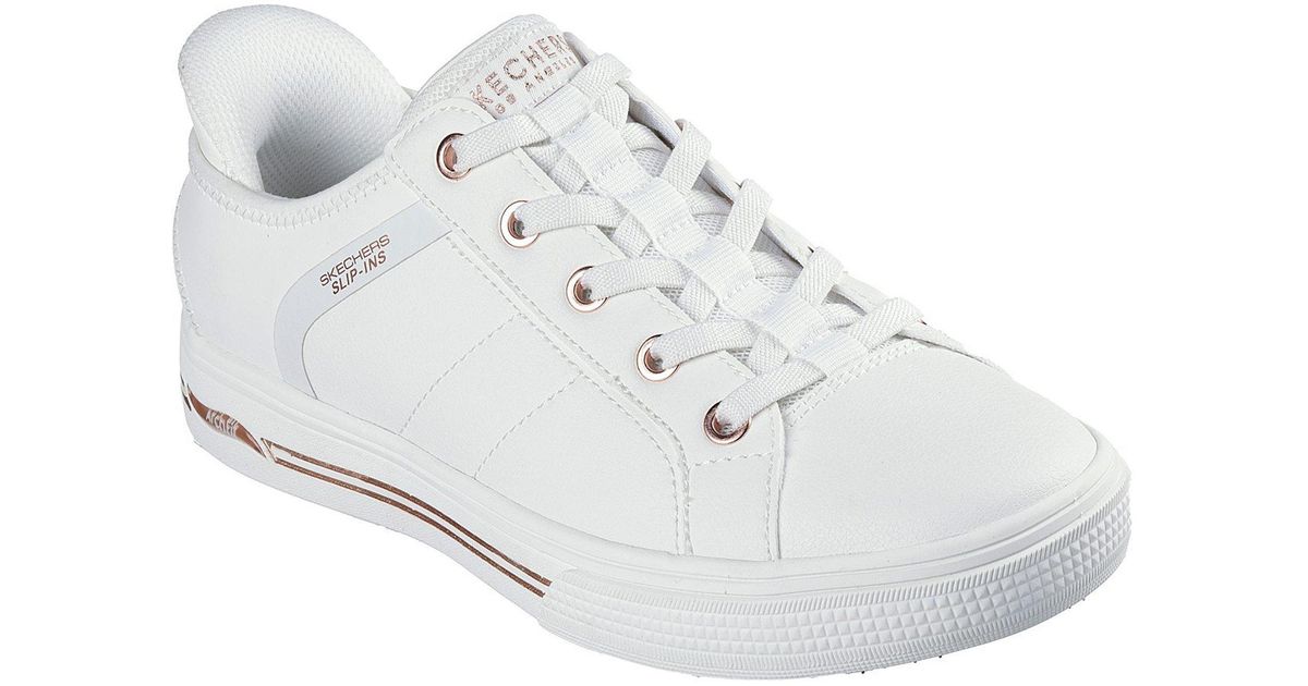 Skechers Arch Fit Arcade Ease N Slip On Trainers in White | Lyst UK