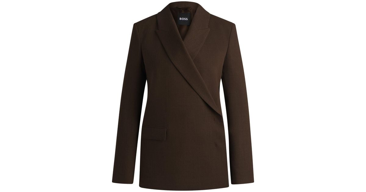 BOSS Jaside Structured Formal Jacket in Brown | Lyst UK