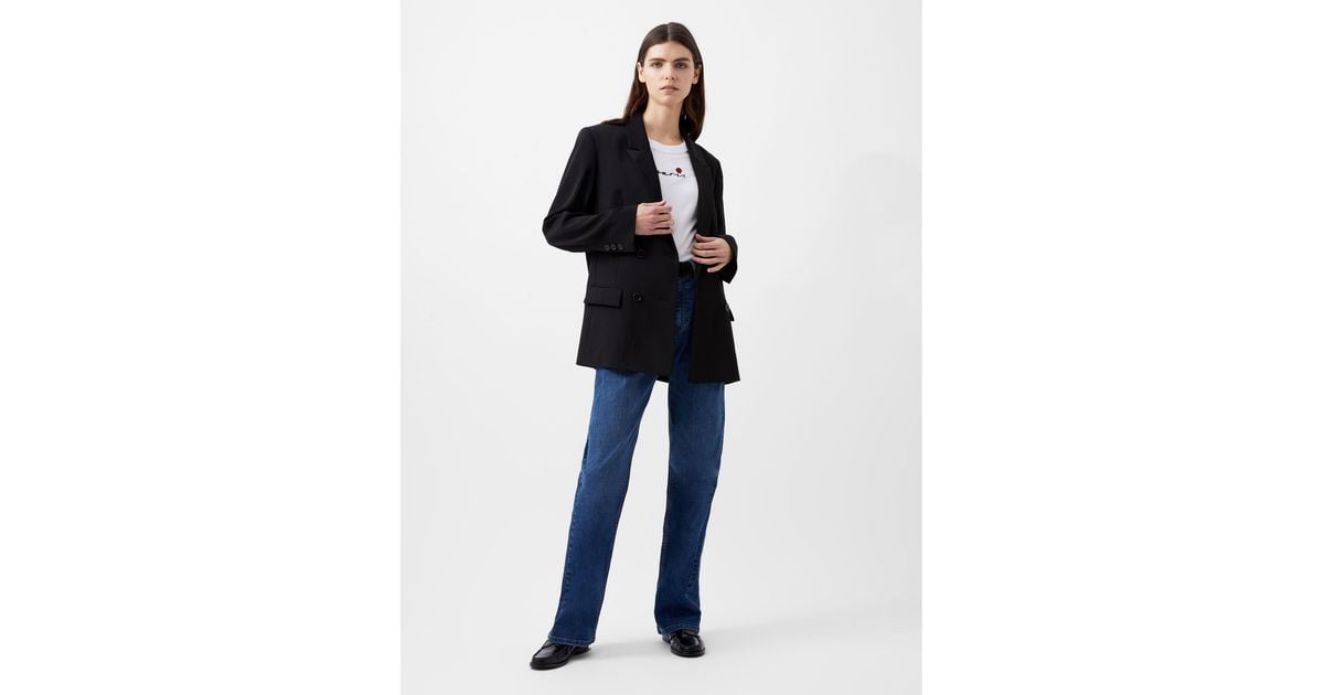 French Connection Harrie Double Breasted Blazer in Blue | Lyst UK