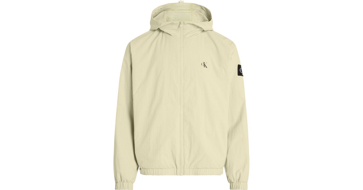Calvin Klein Lightweight Windbreaker in Natural for Men | Lyst UK