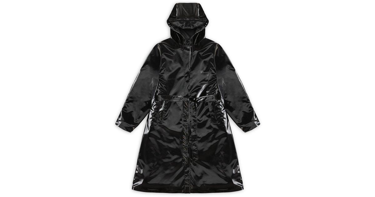 Rains Long Rain Anorak in Black | Lyst UK