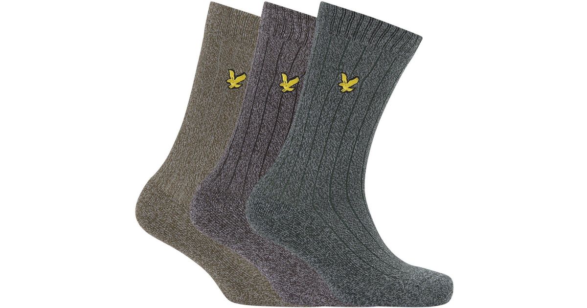 Lyle & Scott Winter Crew Socks in Grey for Men | Lyst UK