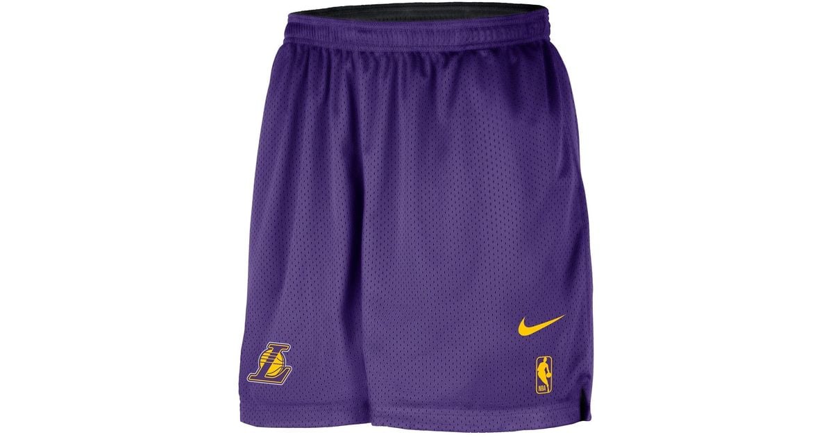 Nike Los Angeles Lakers Courtside Nba Mesh Practice Shorts in Purple ...
