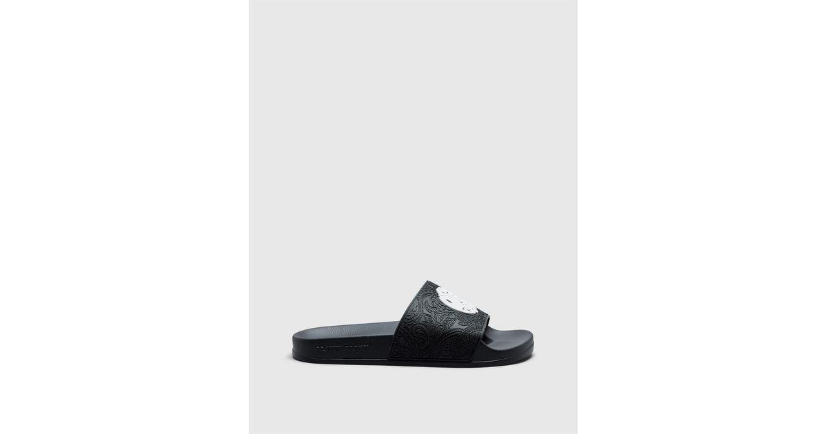 Pretty Green Pg Okala Embossed Pool Sliders in Black for Men | Lyst UK