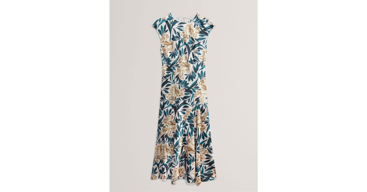 Ted Baker Print Sleeveless Tea Dress in Blue | Lyst UK