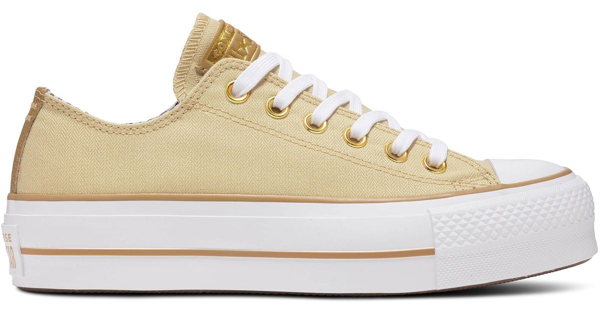 Converse Chuck Taylor All Star Lift Low Canvas Trainers in White | Lyst UK