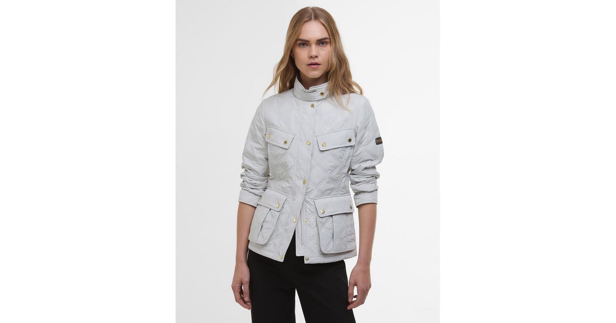 Barbour Halsey Quilted Jacket in Grey | Lyst UK