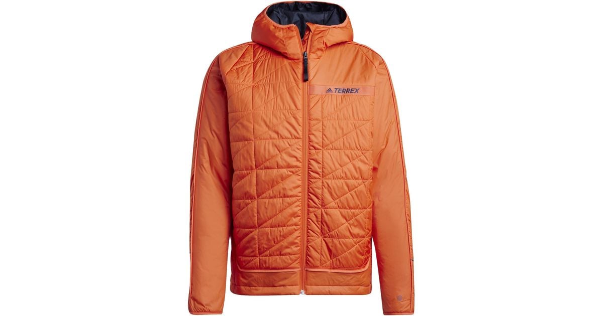 adidas Insulated Puffer Jacket in Orange for Men | Lyst UK