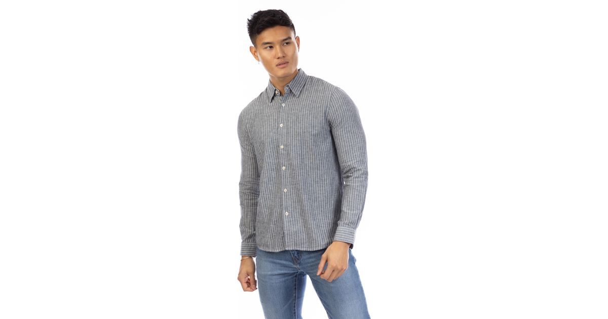 Peter Werth W Otton Ls Sht in Grey for Men | Lyst UK