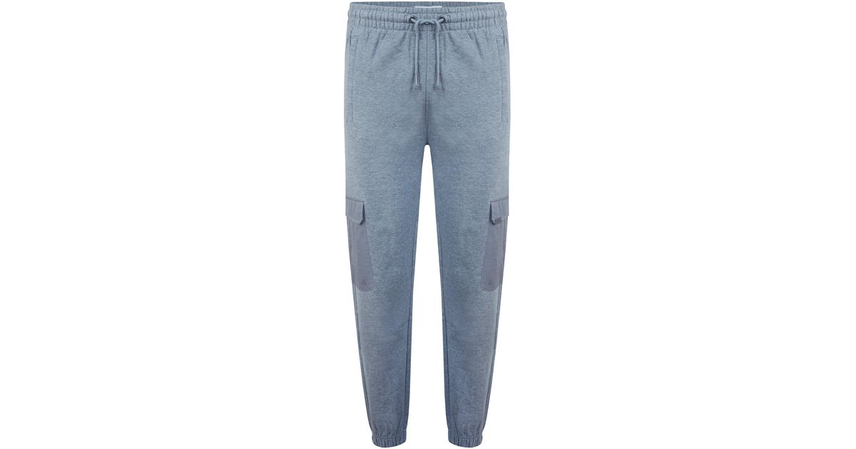 Firetrap Hybrid Closed Hem Fleece Joggers in Blue for Men | Lyst UK