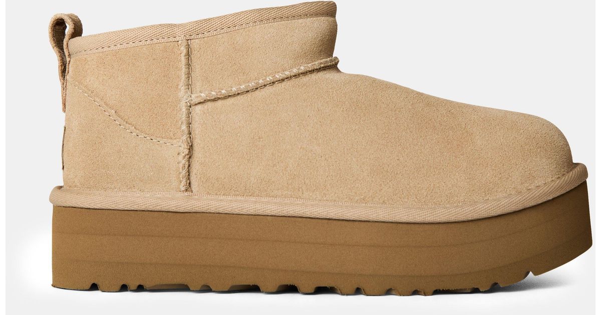 UGG Girls' Ultra Mini Platform Boots in Natural | Lyst UK