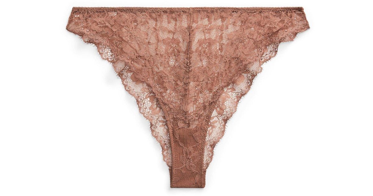 Polo Ralph Lauren Lace Brazilian Brief in Natural | Lyst UK