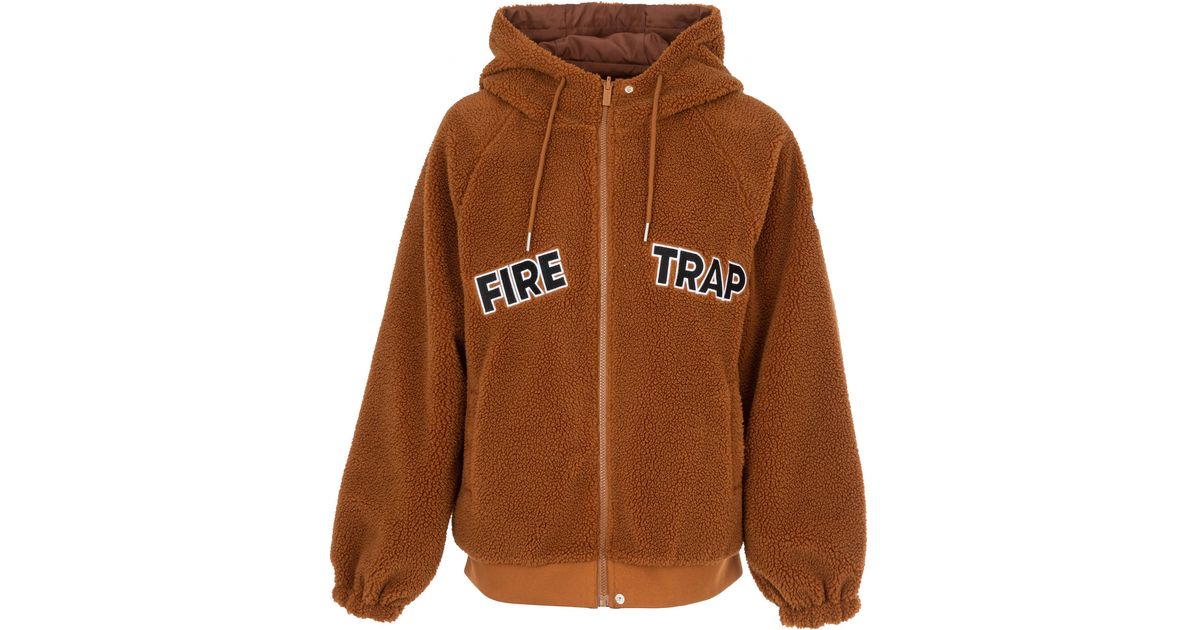 Firetrap Reversible Teddy Jacket in Brown | Lyst UK