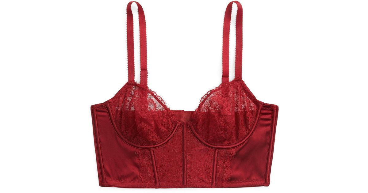 Polo Ralph Lauren Lace Demi Bra in Red | Lyst UK