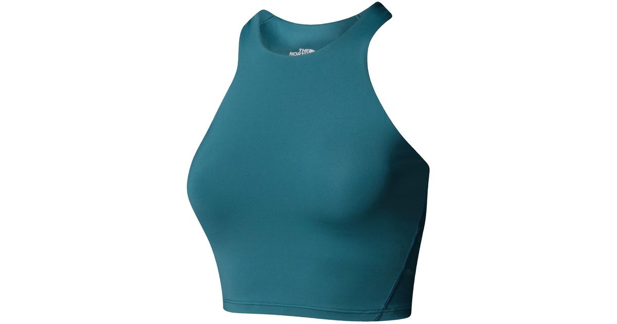The North Face Refina Longline Non Wired Low Impact Sports Bra in Blue ...