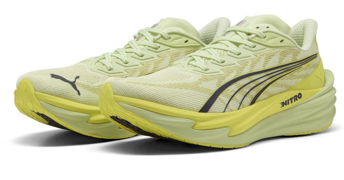 PUMA Deviate Nitro 4 Road Running Shoes in Green for Men | Lyst UK