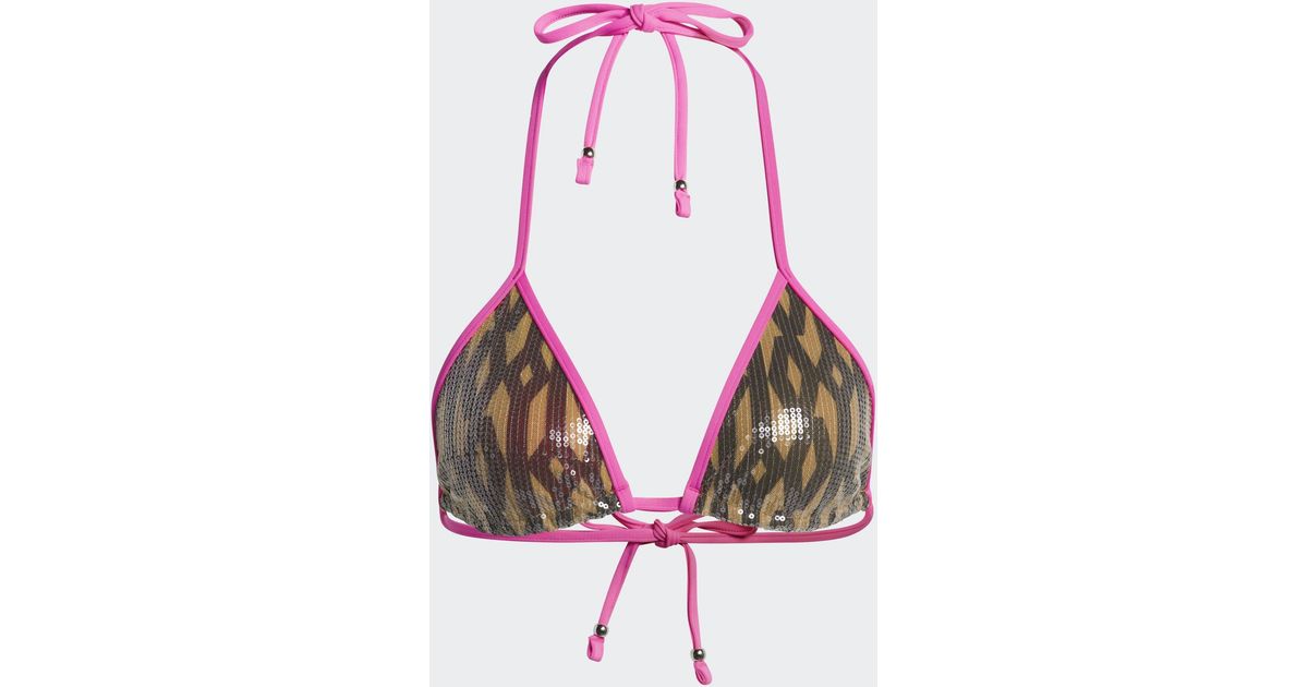 adidas Originals Adidas Sequin Monogram Bikini Top in Pink | Lyst UK