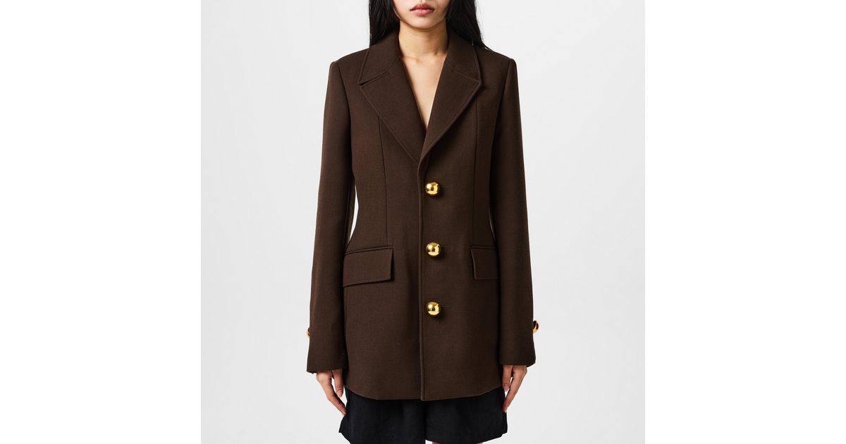 Ami Paris Three Buttons Jacket in Brown | Lyst UK