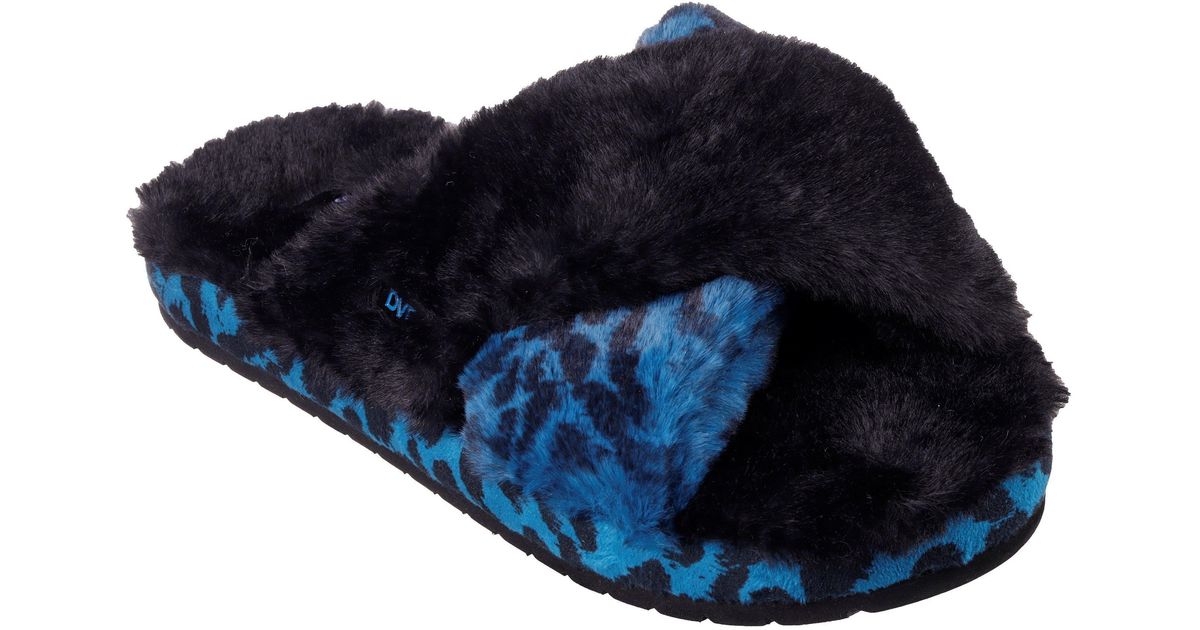 Skechers Cozy Stay All Day Cross Over Slipper in Blue | Lyst UK