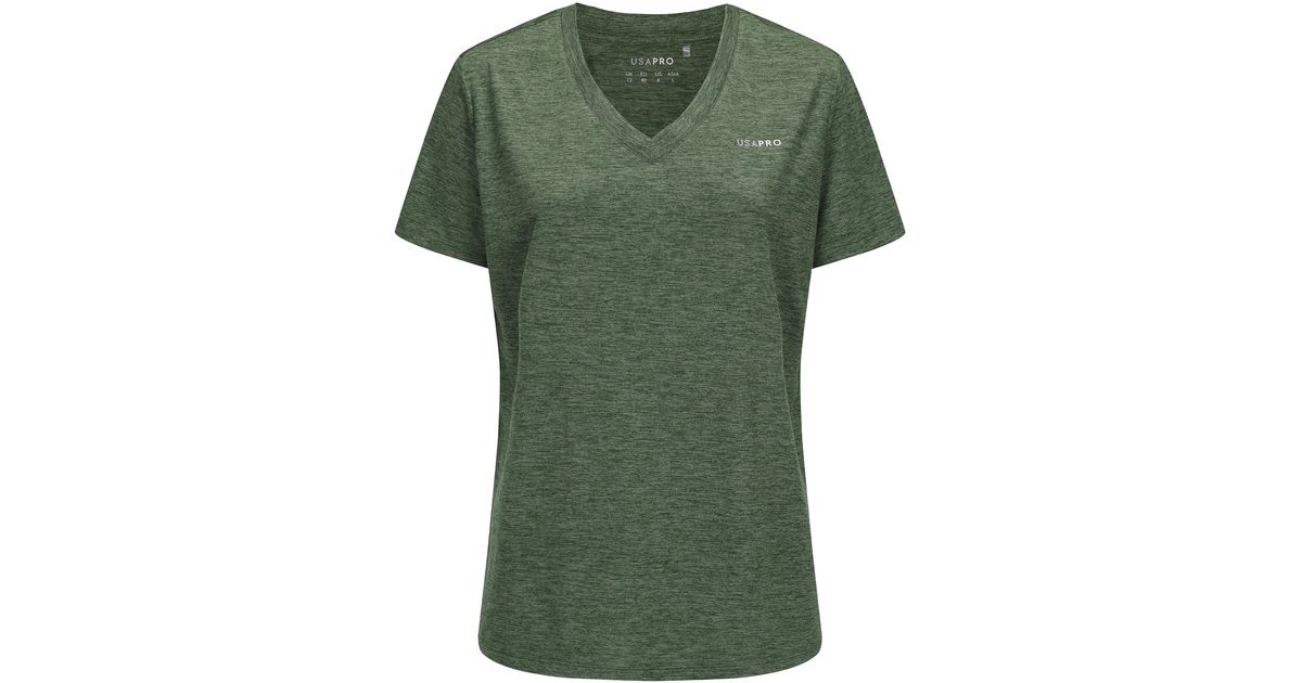 Usa Pro Pro Tech V Tee Ladies in Green | Lyst UK