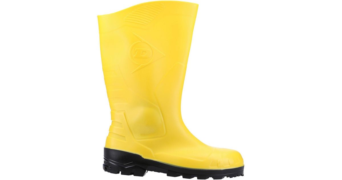 Dunlop Devon Full Safety Wellington in Yellow | Lyst UK