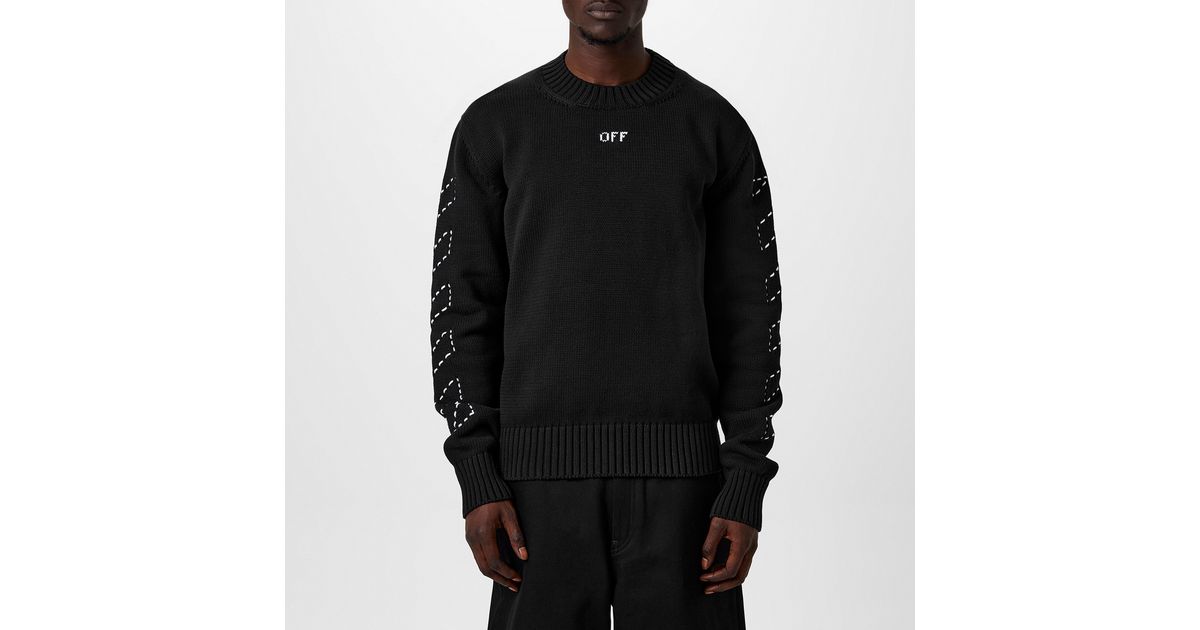 Off-White c/o Virgil Abloh Stitch Arrow Knit Sweater, Intarsia Knit ...