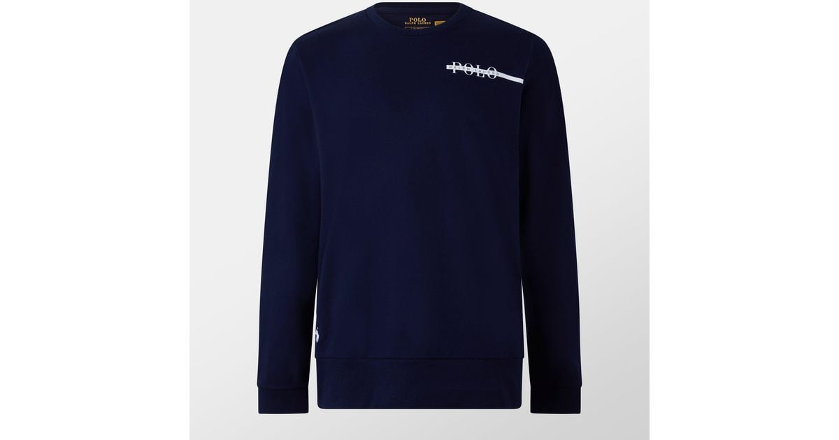 Polo Ralph Lauren Block Logo Sweatshirt in Blue for Men | Lyst UK