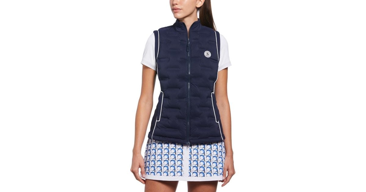 Original Penguin Insulated Woven Golf Vest in Blue | Lyst UK