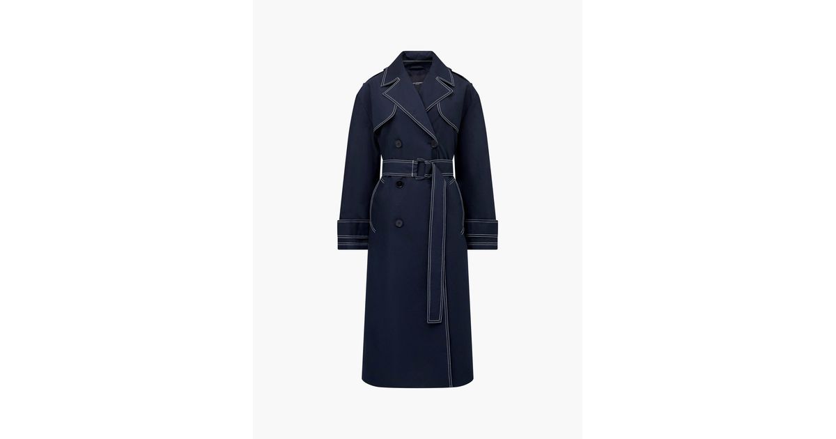 French Connection Afton Trench Coat in Blue | Lyst UK