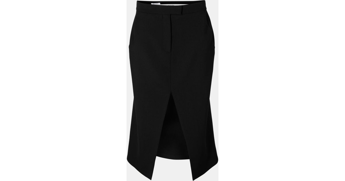 McQueen Alex Kick Back Midi Skirt in Black | Lyst UK