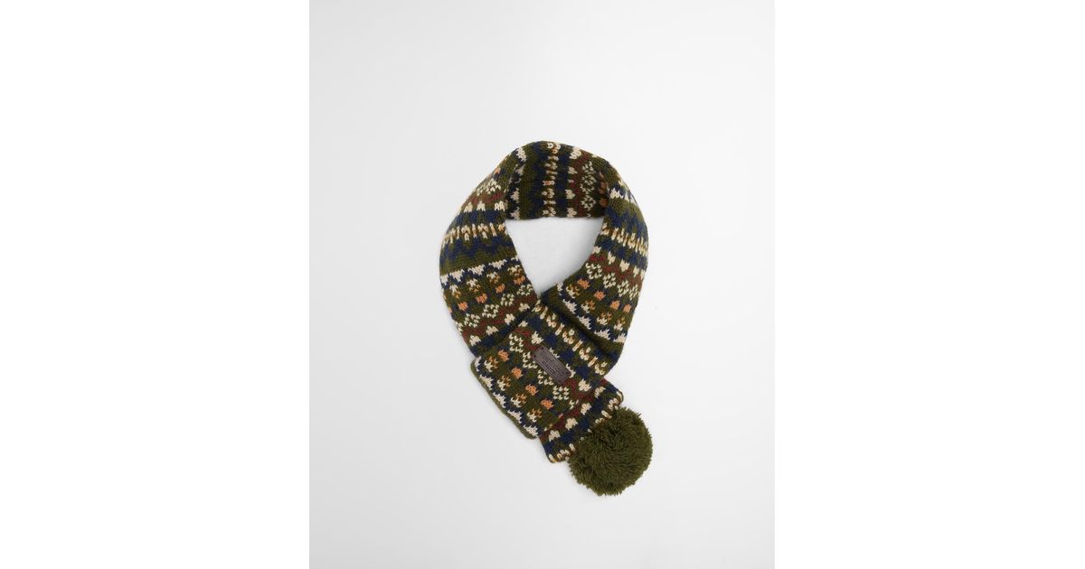 Barbour Marlow Fair Isle Dog Scarf in Green | Lyst UK