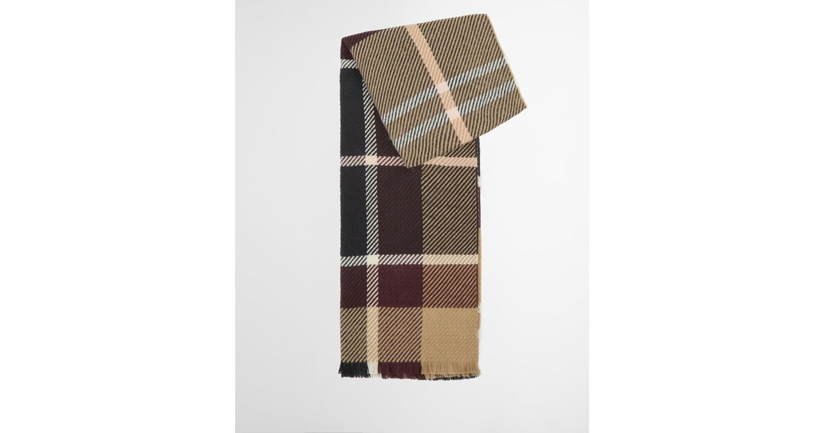 Barbour Blair Tartan Scarf in Natural | Lyst UK