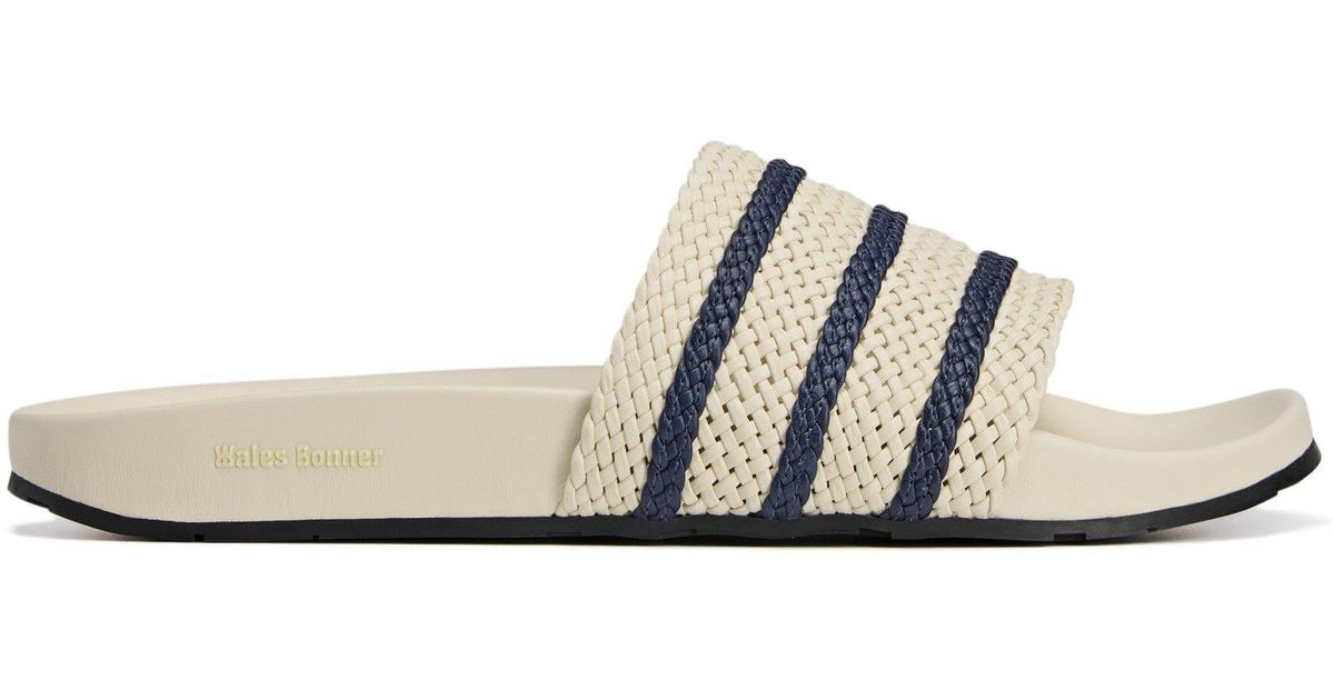 adidas Originals By Wales Bonner Adilette Slides in White | Lyst UK