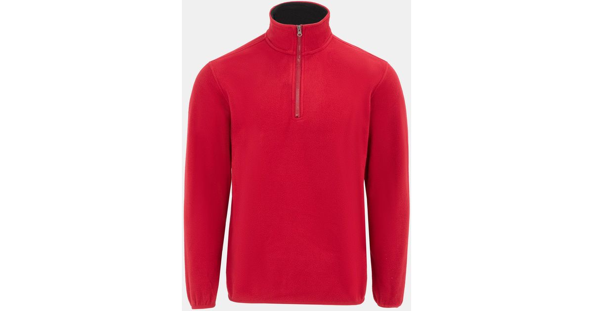 Donnay Quarter Zip Fleece Jacket in Red for Men | Lyst UK