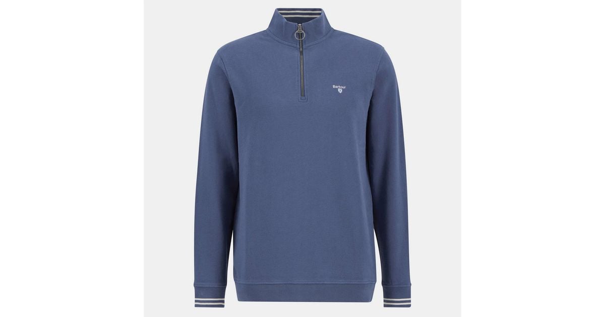 Barbour Quarter Zip Fleece in Blue for Men | Lyst UK
