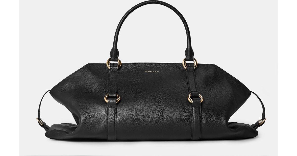McQueen Adults Alex Farringdon Top Handle Bag in Black | Lyst UK