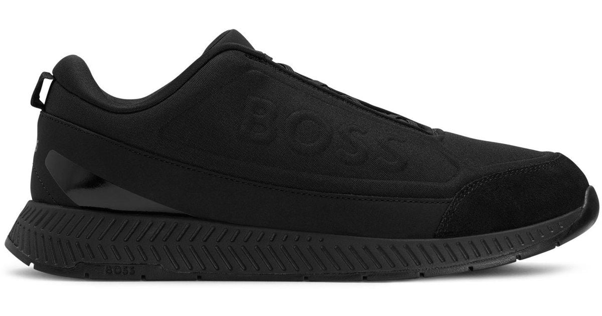 BOSS by HUGO BOSS Rubber Slip-on Trainers In Mixed Materials in Black ...