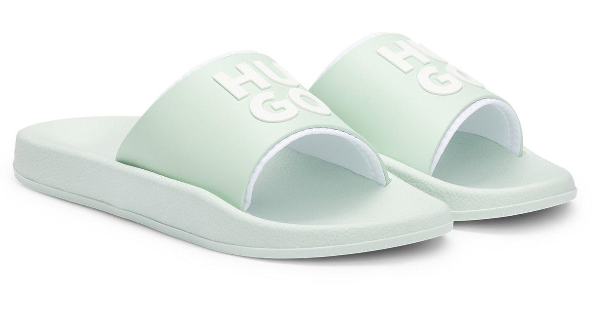 HUGO Slides With Logo-branded Straps in Green for Men | Lyst Australia