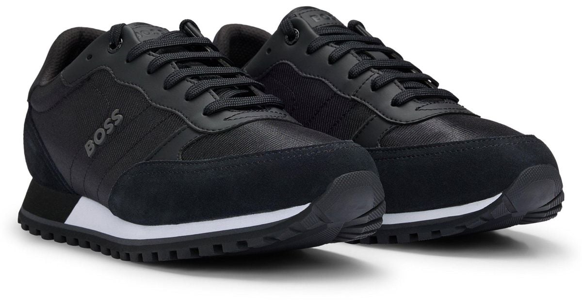 BOSS Parkour L Running Style Trainers In Mixed Materials With Logo ...