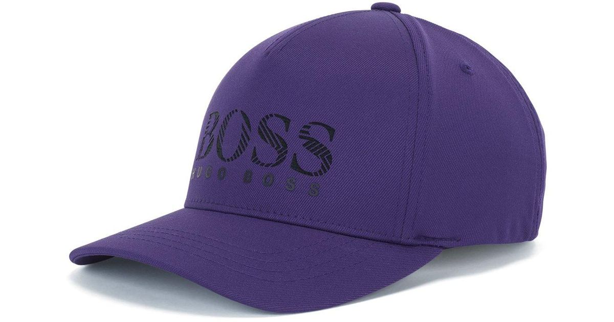 BOSS Double-twill Cap With Laser-cut Logo in Purple for Men | Lyst Canada