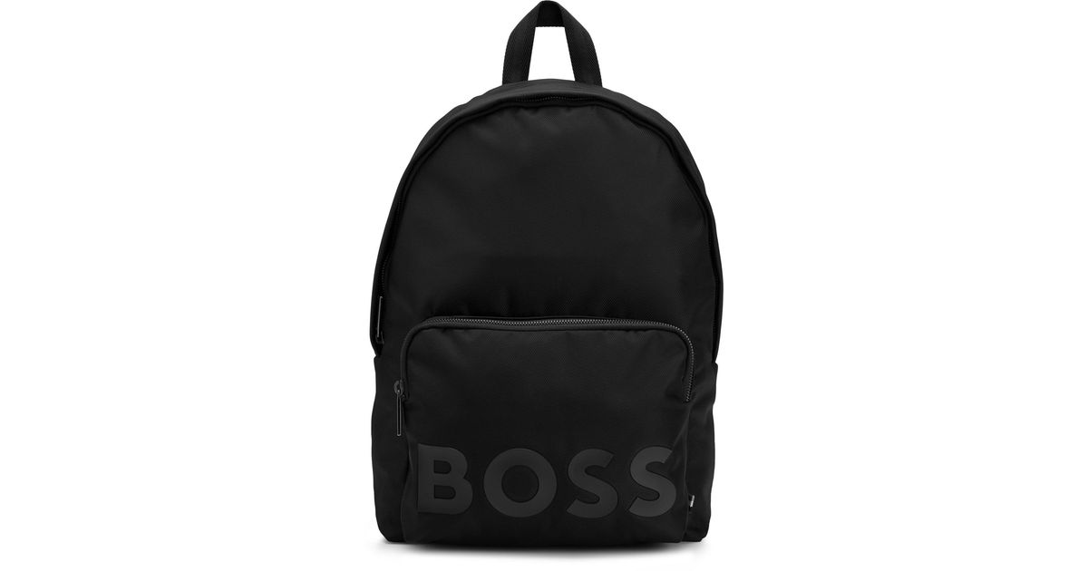 BOSS by HUGO BOSS Zip-up Backpack In Recycled Fabric With Large Logo in ...