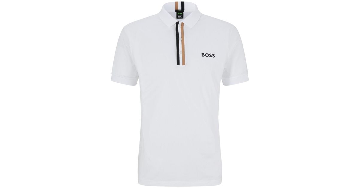 BOSS X Matteo Berrettini Polo Shirt With Signature-stripe Placket in ...