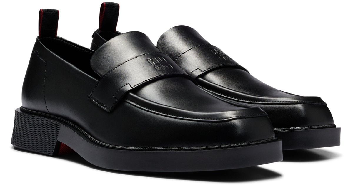 BOSS by HUGO BOSS Loafer aus Nappaleder mit Stack-Logo auf dem ...
